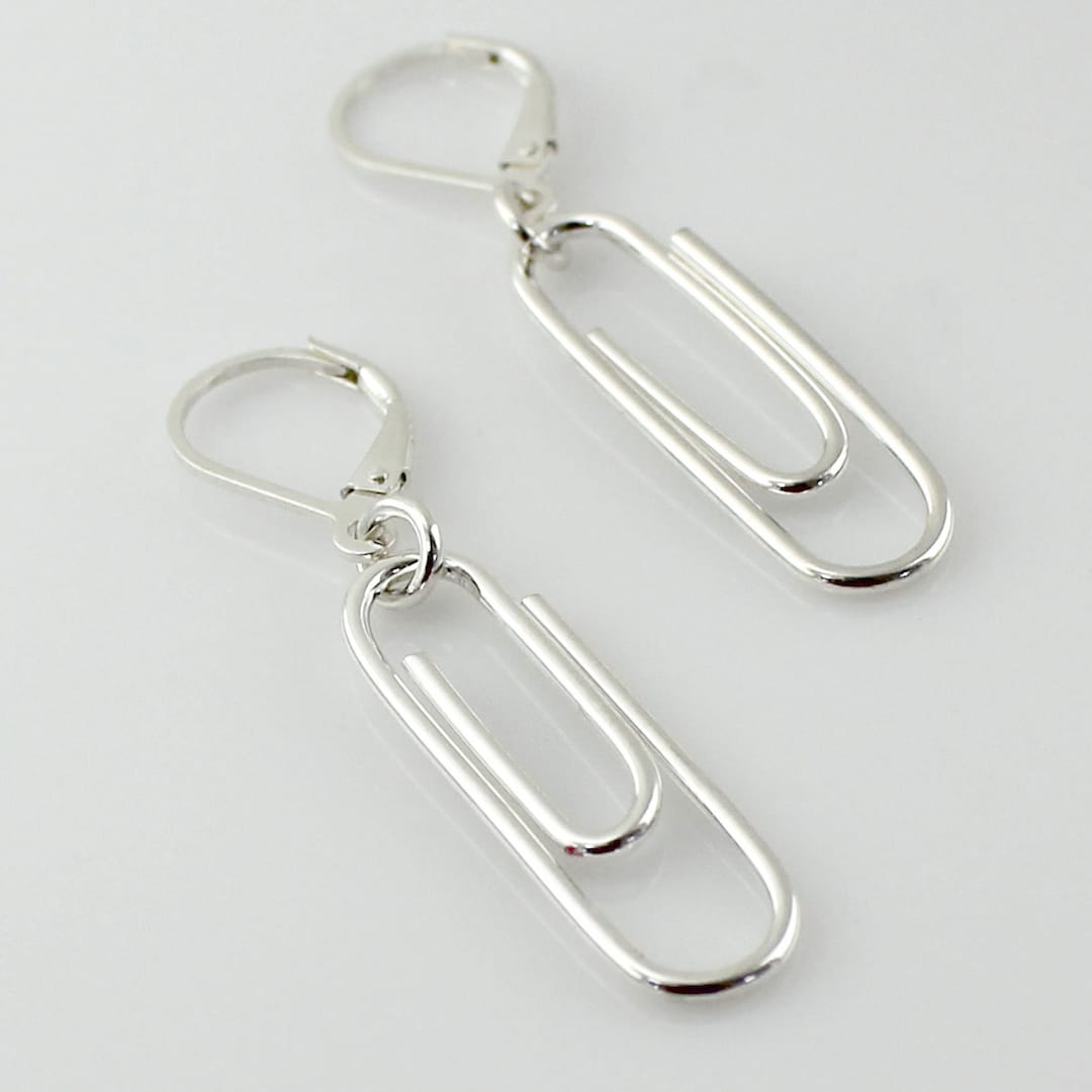 Sterling Silver Paper Clip Earrings - Paperclip Earrings - Geek ...