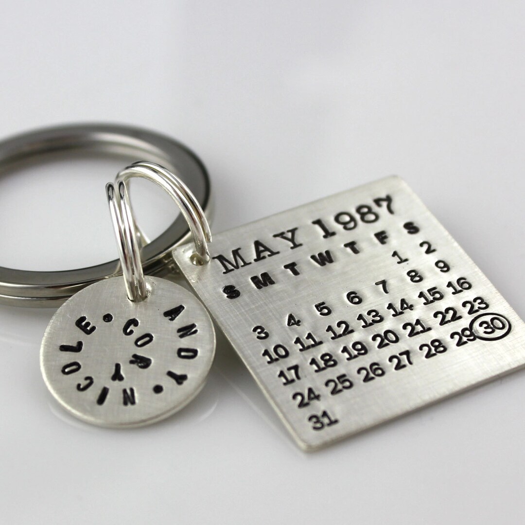 Keychain Mark Your Calendar Keychain Hand Stamped and Personalized ...