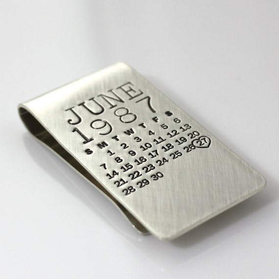 Money Clip Mark Your Calendar Personalized Sterling Silver - Etsy