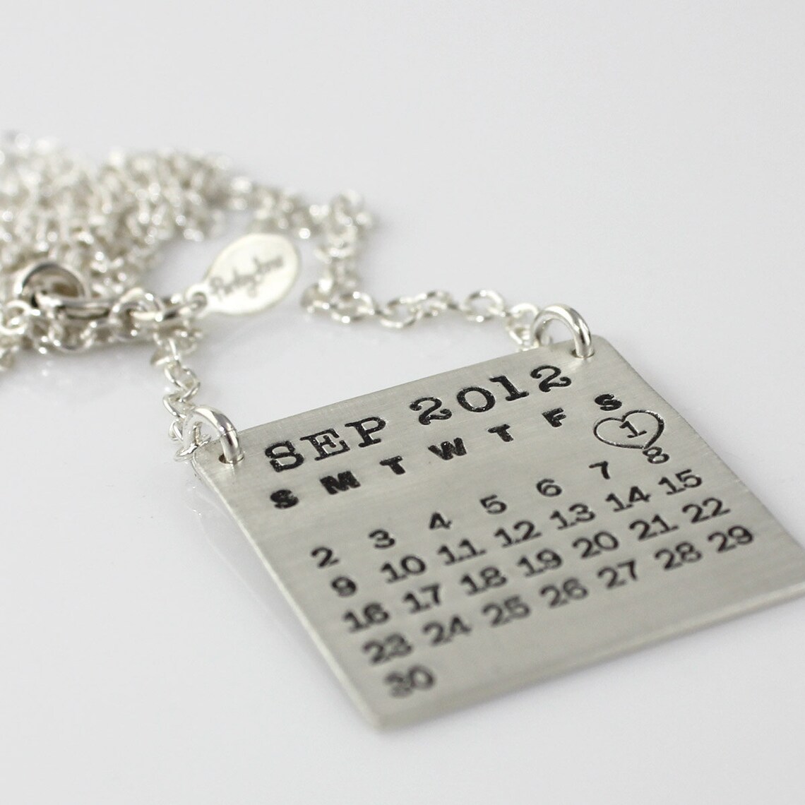 Mark Your Calendar Necklace Hand Stamped Personalized - Etsy