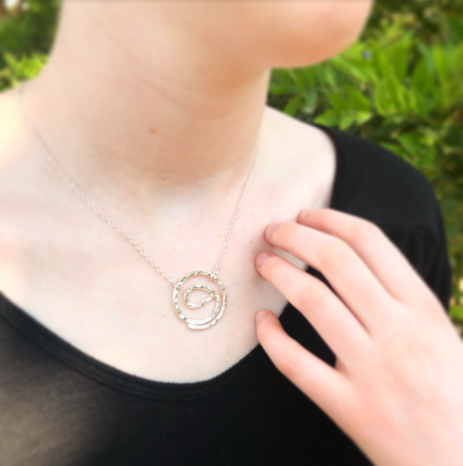 Gratitude Symbol Necklace Hand Made Fine Silver Necklace - Etsy