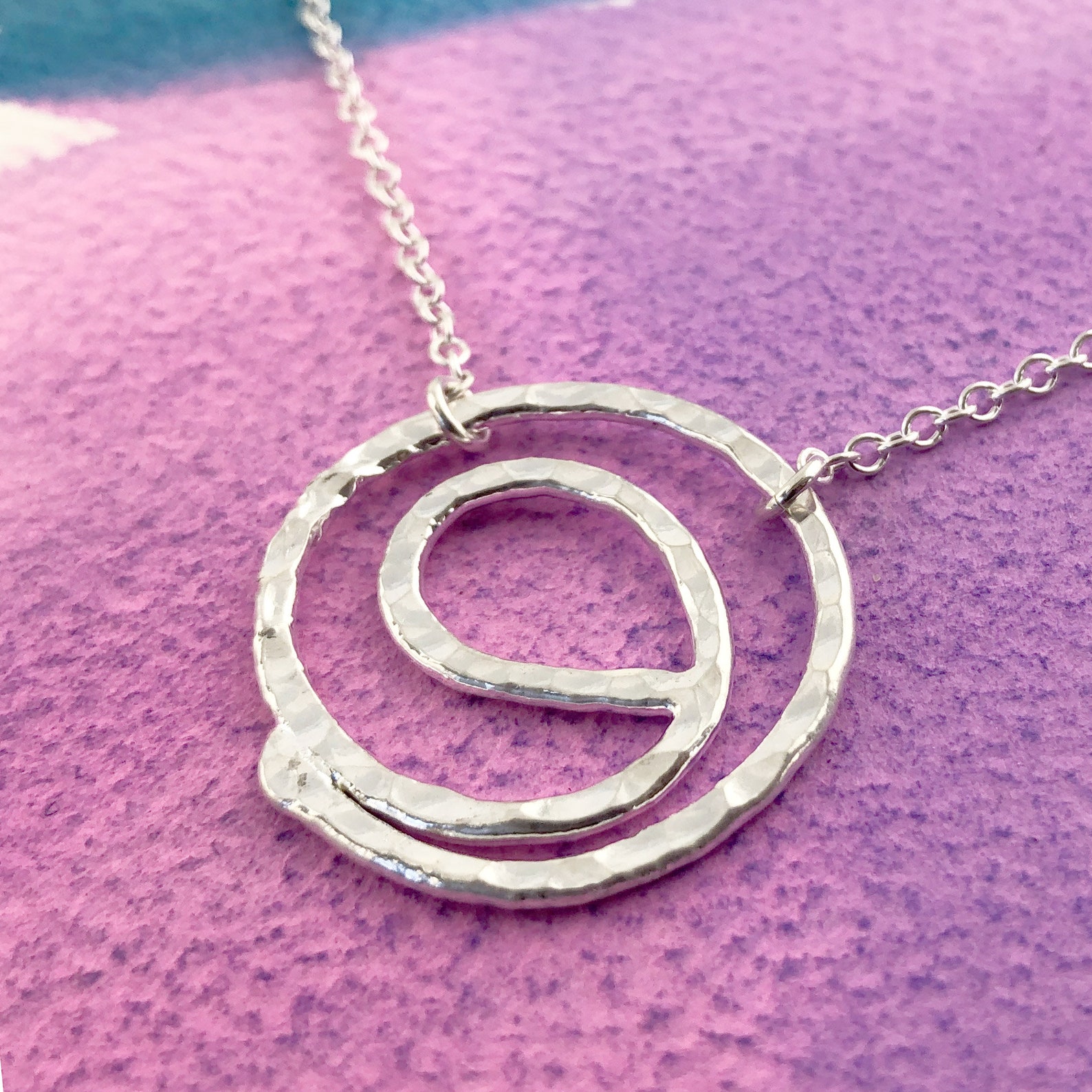 Gratitude Symbol Necklace Hand Made Fine Silver Necklace - Etsy