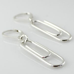 Sterling Silver Paper Clip Earrings - Paperclip Earrings - Geek ...