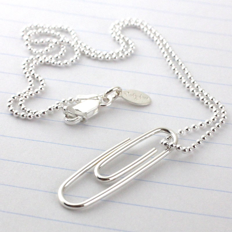 Sterling Paperclip Pendant - Etsy