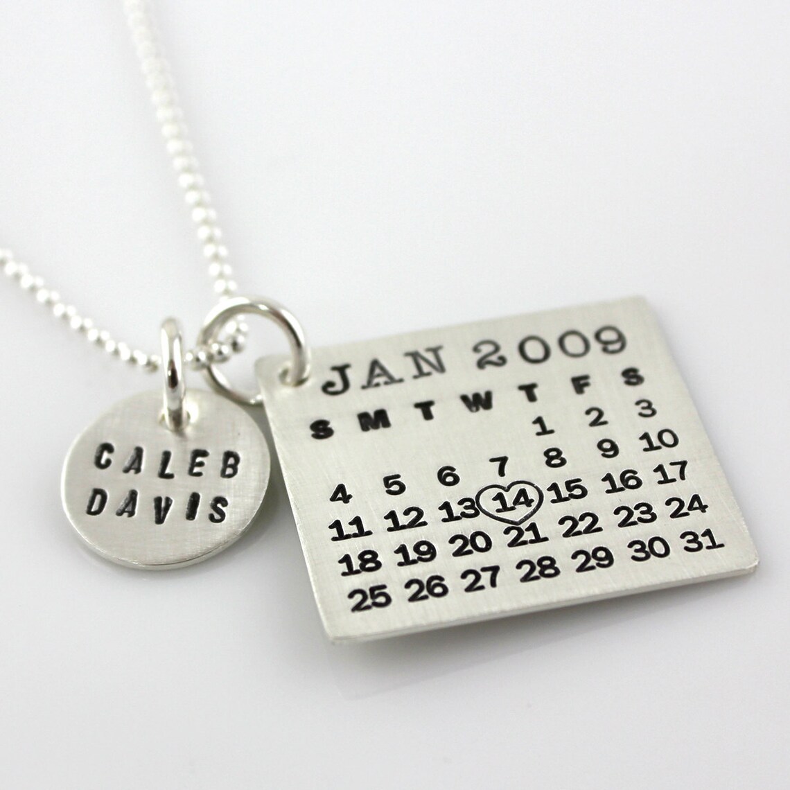 Hand Stamped Mark Your Calendar Necklace Personalized - Etsy