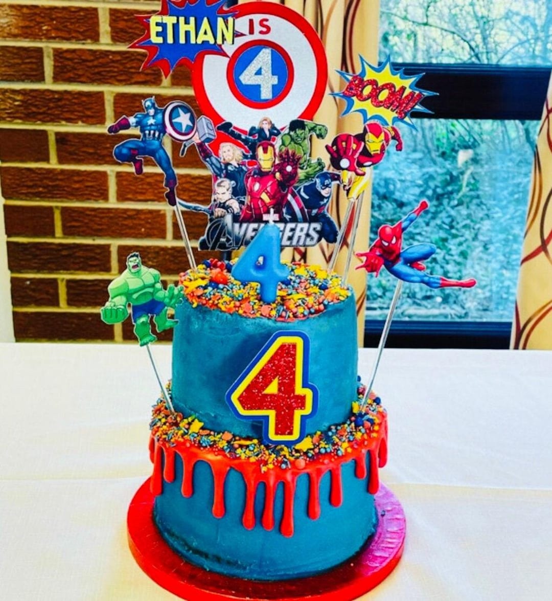 N/day Despatch 9 Piece Personalised Super Heroes Avengers Cake Topper ...