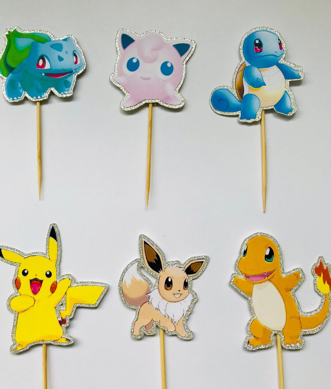 PRIORITY PROCESSING - Inspired by Pokemon, Cupcake Toppers Pack of 6 or ...