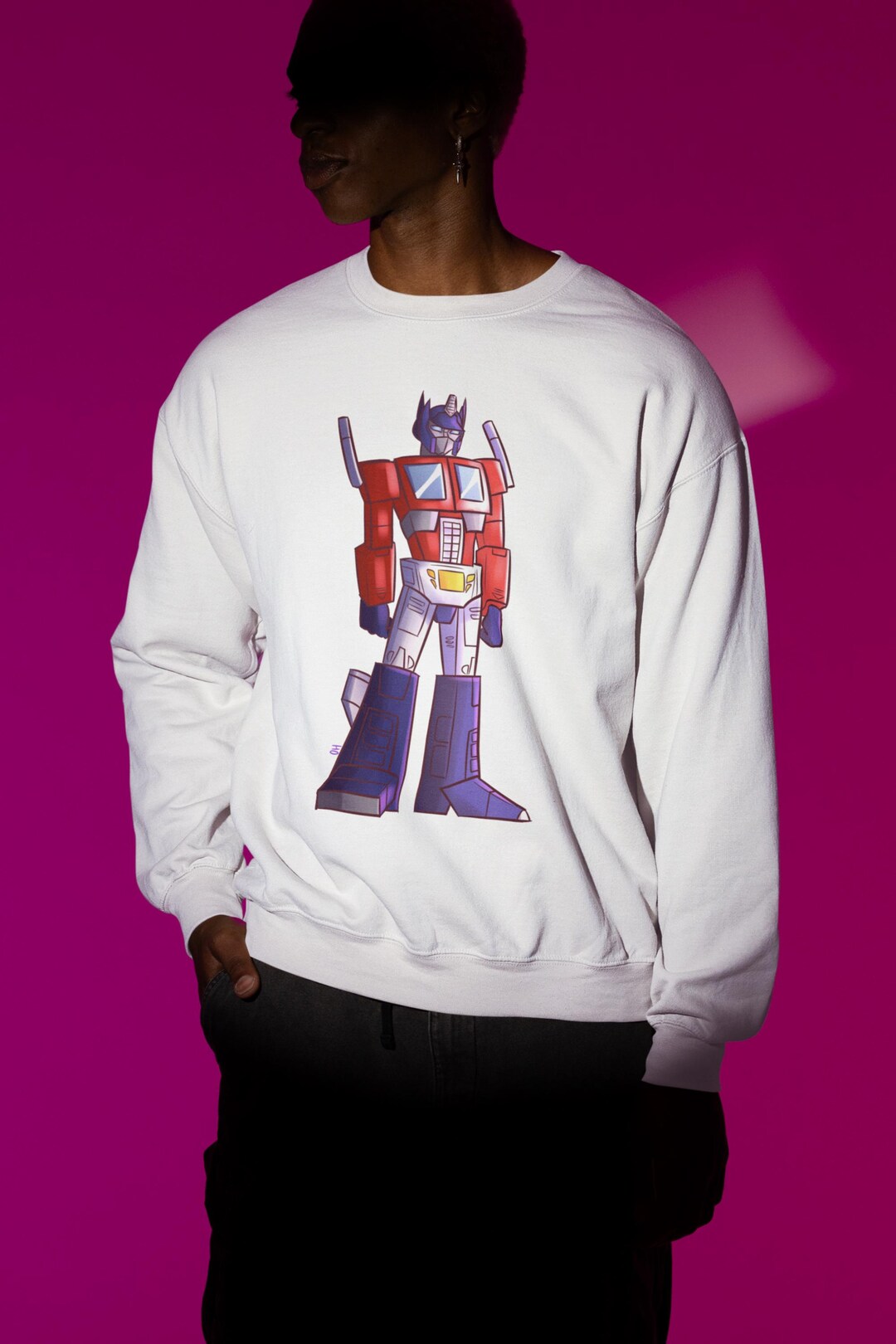 Transformers Autobot Sweatshirt, Optimus Prime G1 Design, Retro Robot ...