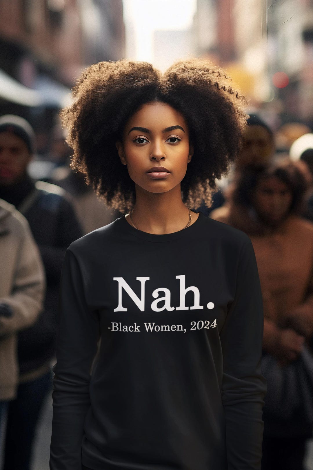 Black Women Say Nah Long Sleeve Tee: Empowerment Graphic Shirt - Etsy