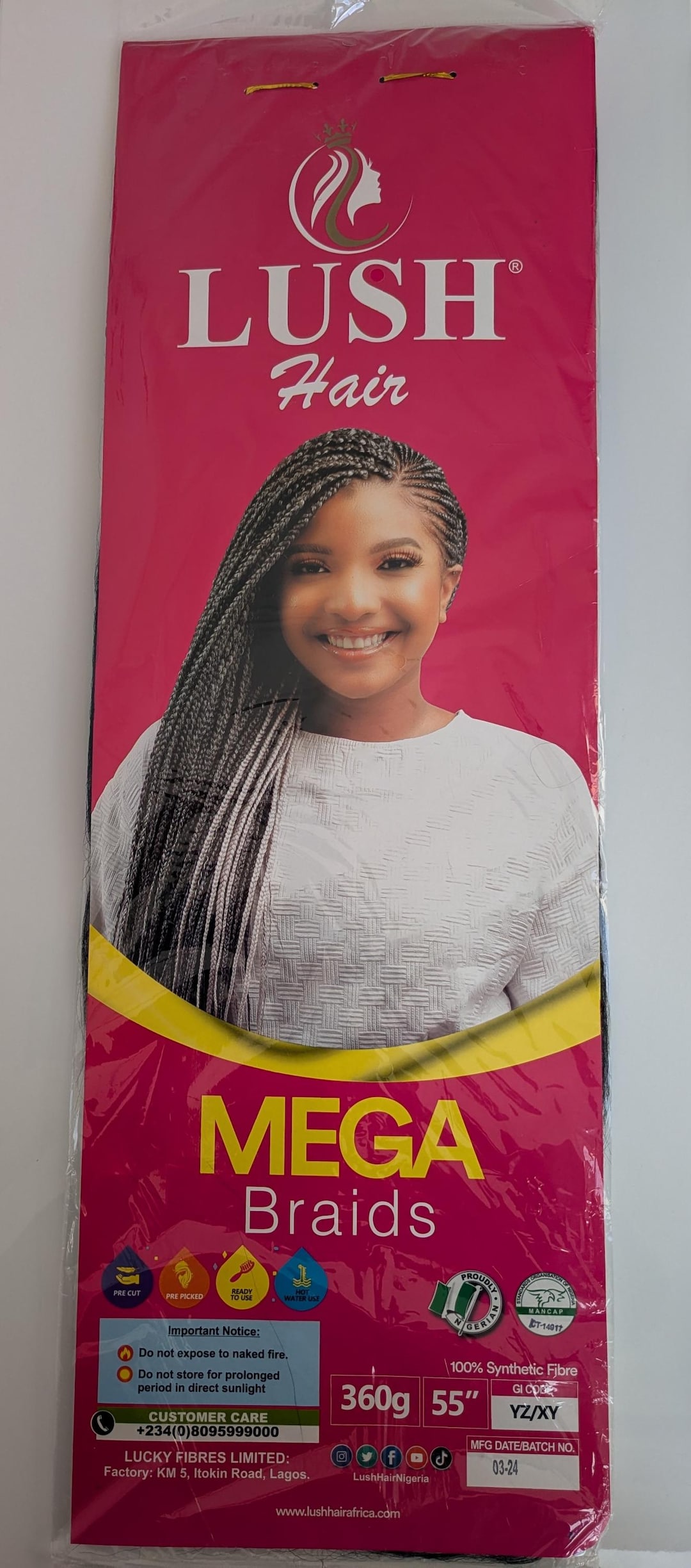 Lush Hair - Mega Braids, Pre-stretched, Braiding Hair, Hair Extensions ...