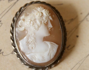 Carved Shell Brooch - Etsy