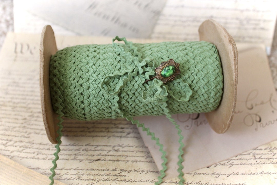 5 Yards Vintage Rick Rack Sage Narrow 1/4 Inch Wide European Find ...