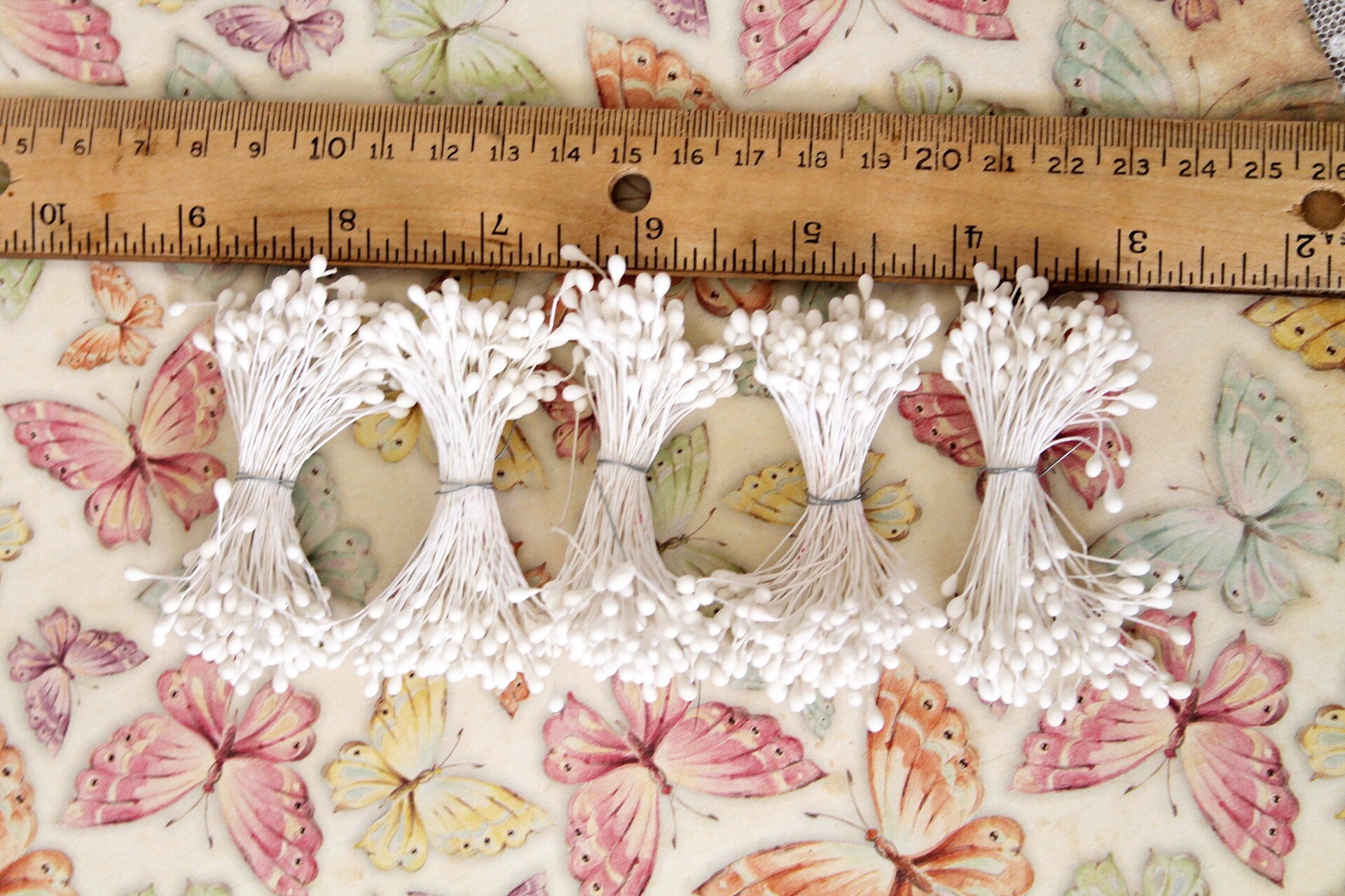 5 Bunches Vintage Matte White Stamen for Doll Hats, Ribbon Work - Etsy