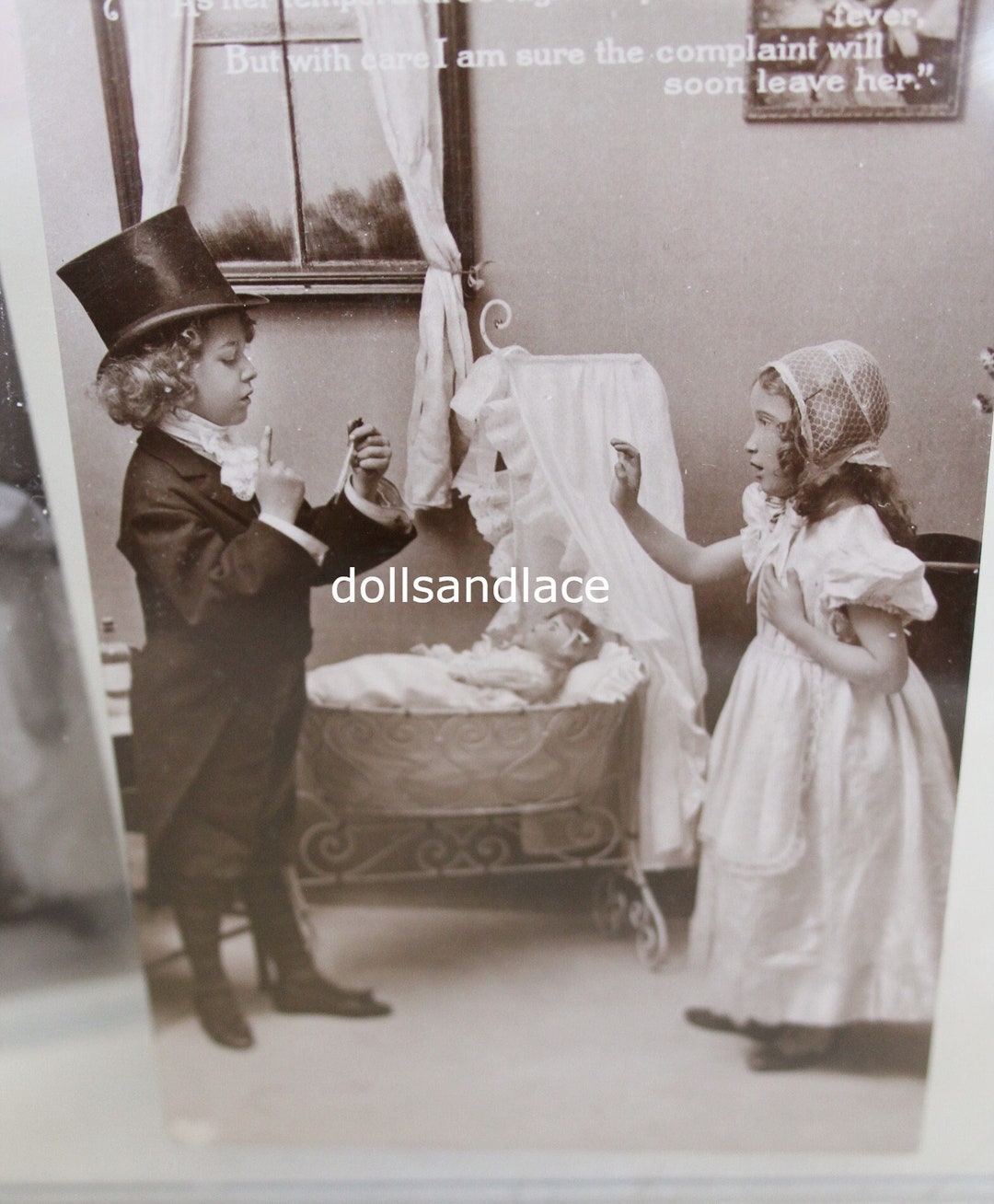 Rare Collection of 6 Antique Photo Post Cards Children Playing as Mommy ...