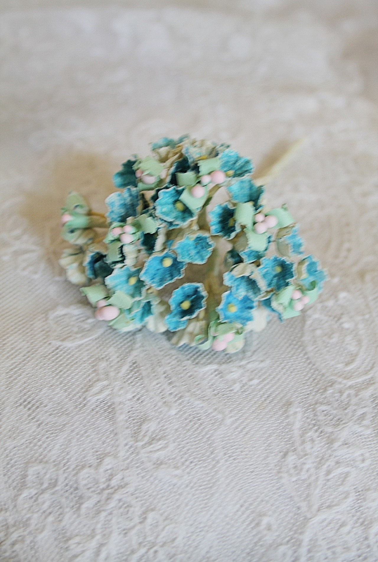 Miniature Flocked Paper Forget Me Nots Baby Blue - Etsy