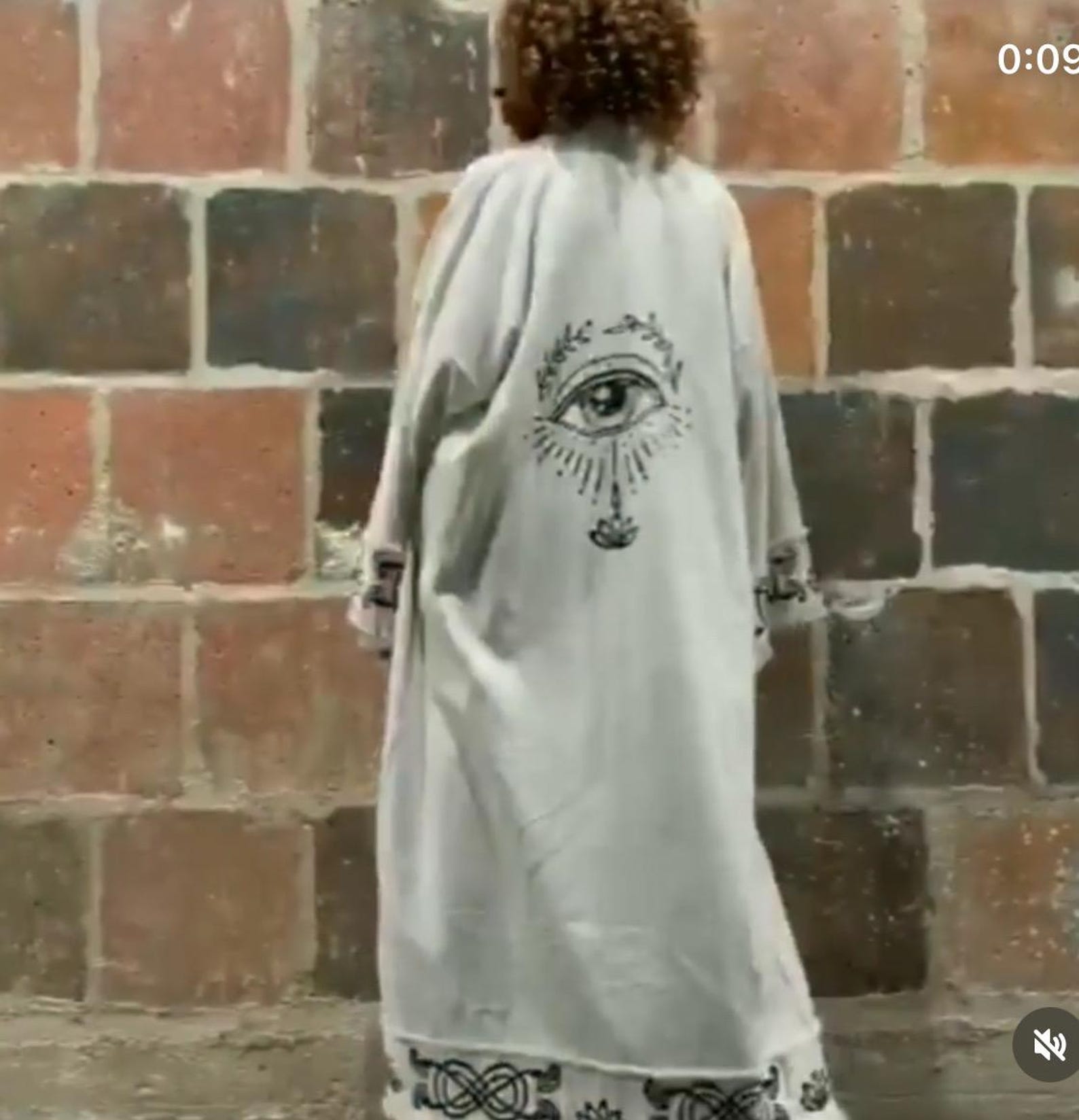 Handcrafted Long Kimono With Eye Symbol, Knot Patterns, and Lotus ...