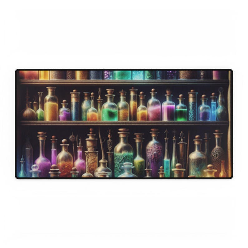 Potions Shelf Fantasy Art Custom Printed Desk Mats - Etsy