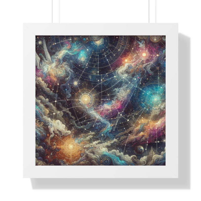 Celestial Map Fantasy Custom Printed Framed Horizontal Poster - Etsy