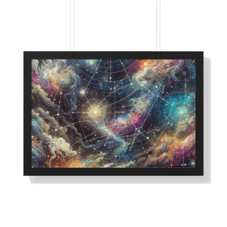 Celestial Map Fantasy Custom Printed Framed Horizontal Poster - Etsy