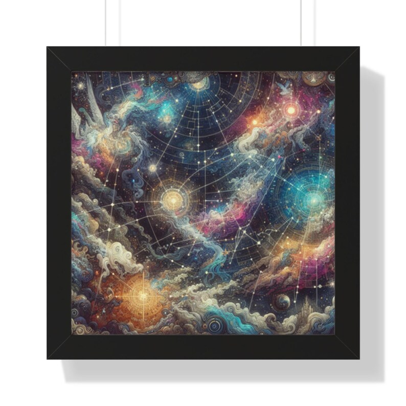 Celestial Map Fantasy Custom Printed Framed Horizontal Poster - Etsy
