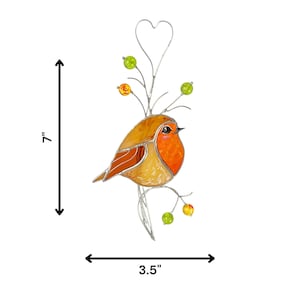Christmas Robin Stained Glass Suncatcher, Christmas Gifts, Bird ...