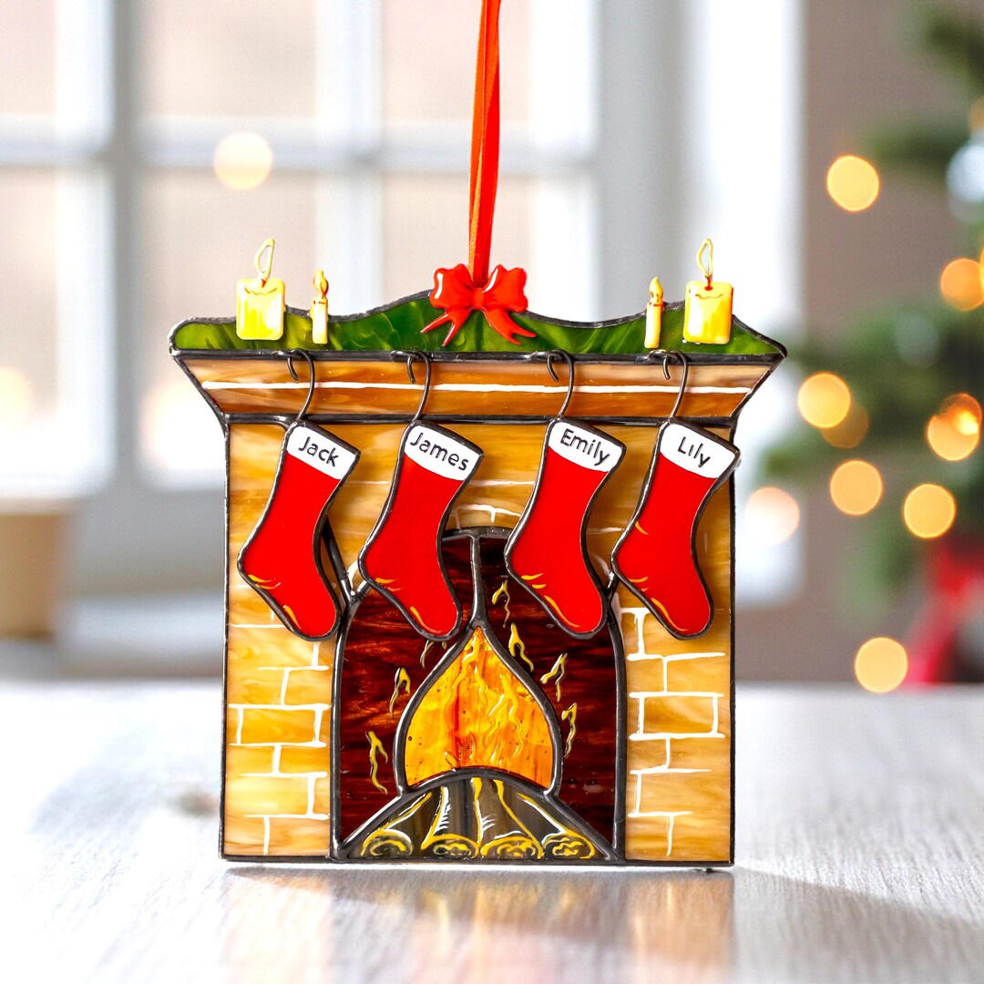 Christmas Stockings Stained Glass Window Hangings, Great Grandma Gifts ...