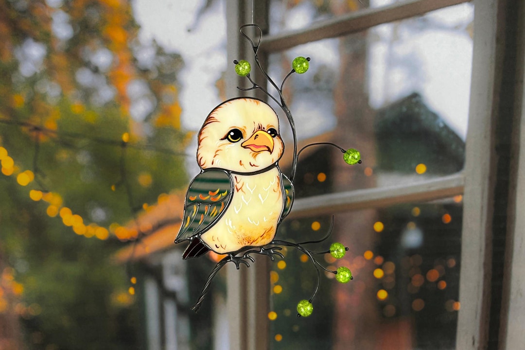 Hawk Stained Glass Bird Suncatcher. Christmas Gifts. Bird Ornament ...