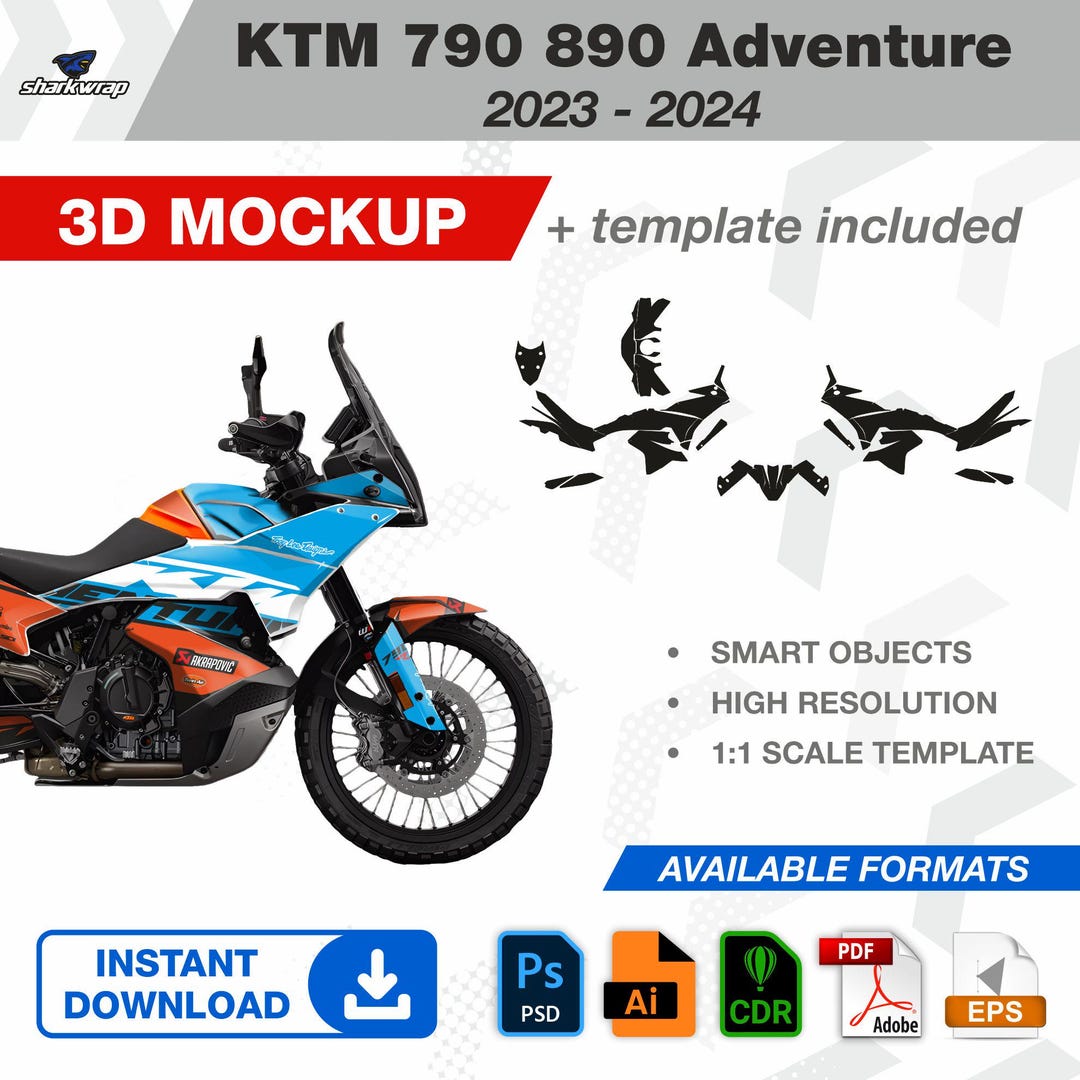 3D Mockup for KTM 790 890 ADVENTURE 2023 2024 Motorcycle Mockup and ...