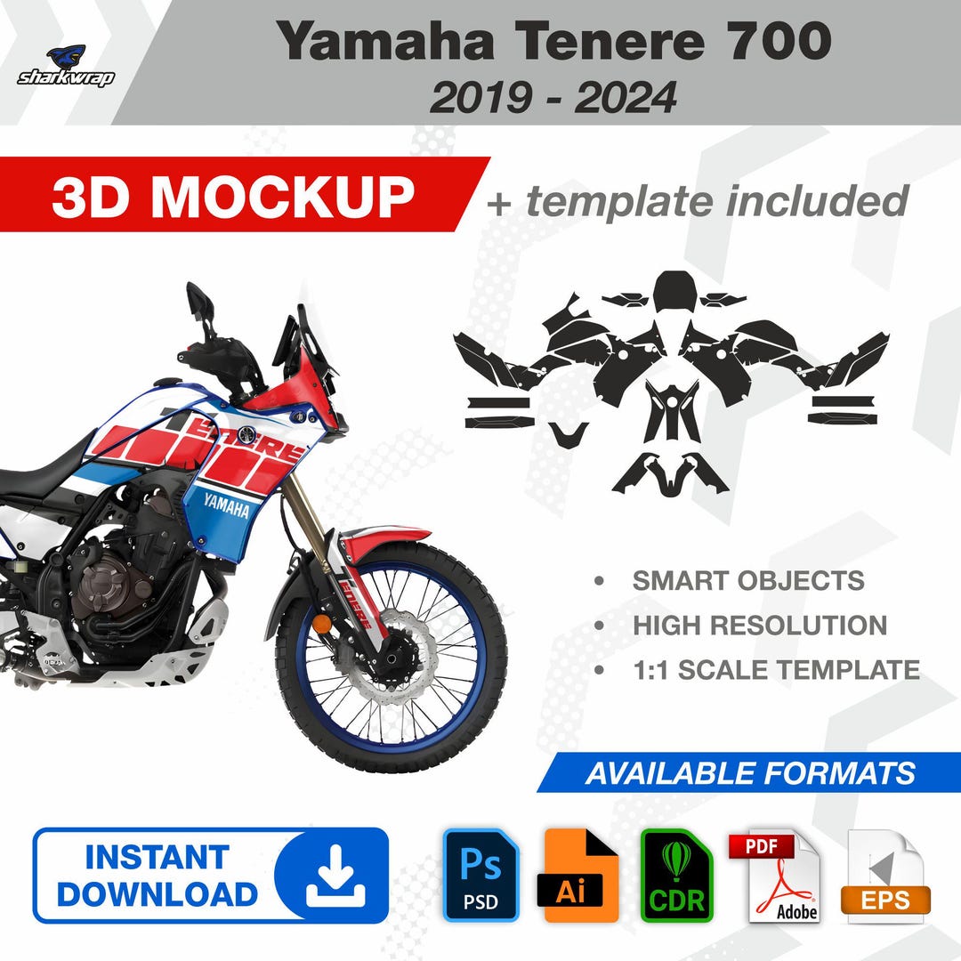 3D Mockup for YAMAHA TENERE 700 2019 2020 2021 2022 2023 2024 ...