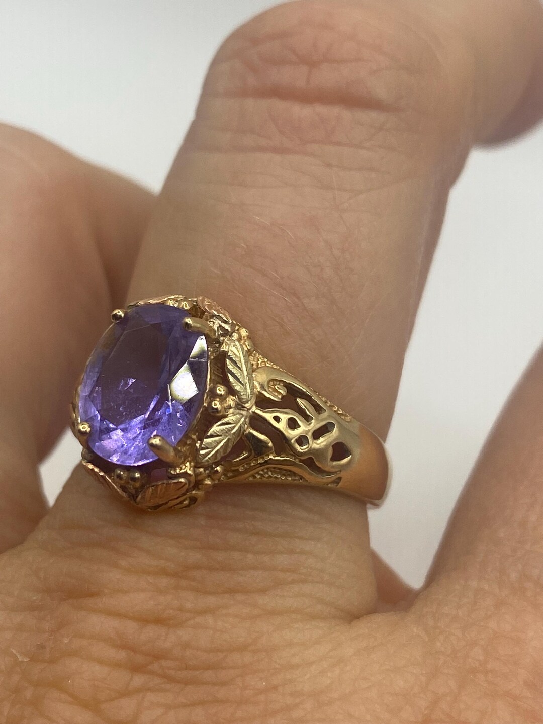 Black Hills Gold 10k Coleman Blue Helenite Leaf Ring Size 9 - Etsy