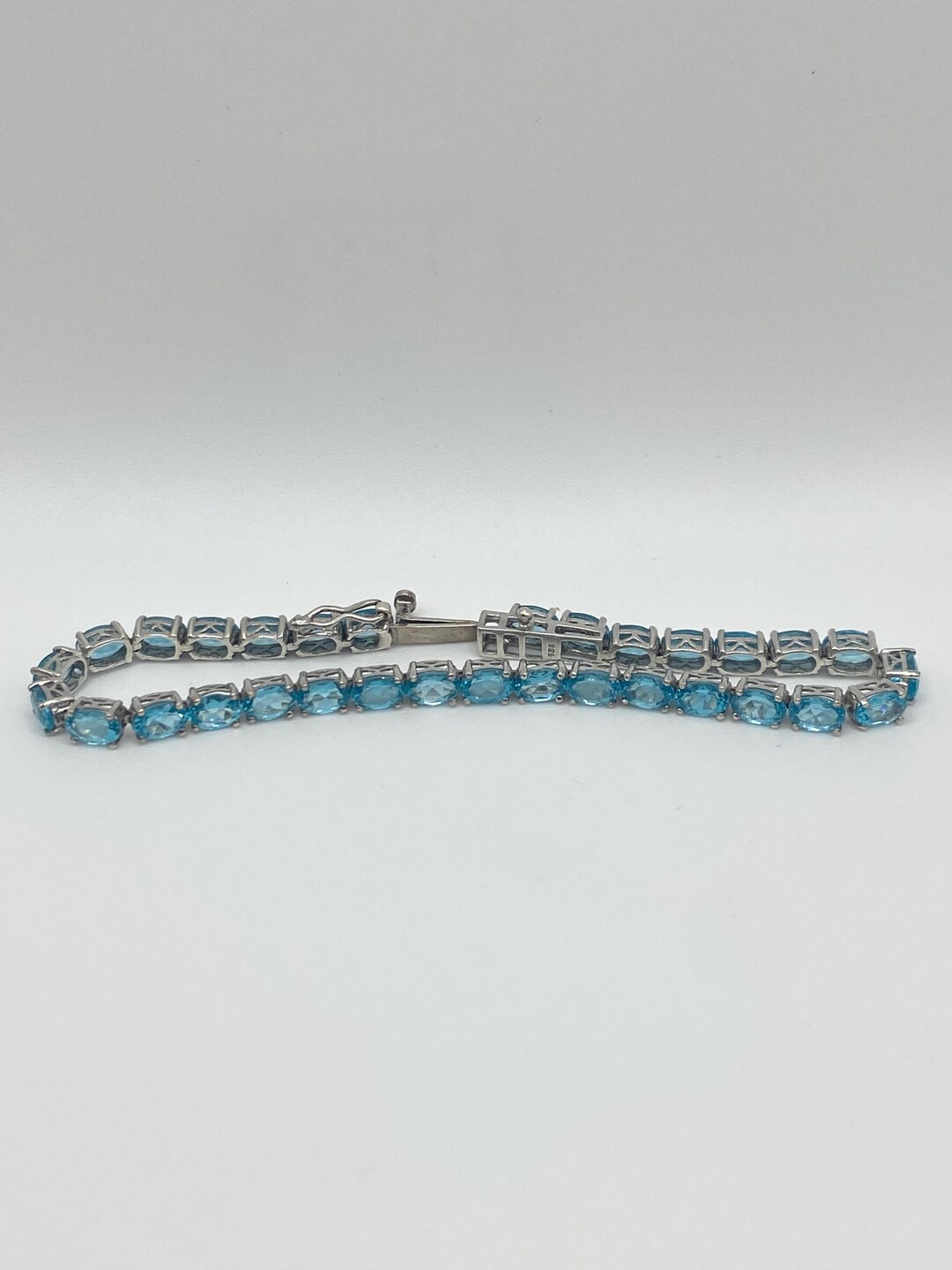 Blue Topaz Bracelet, 925 Silver Bracelet, Tennis Bracelet, Topaz ...