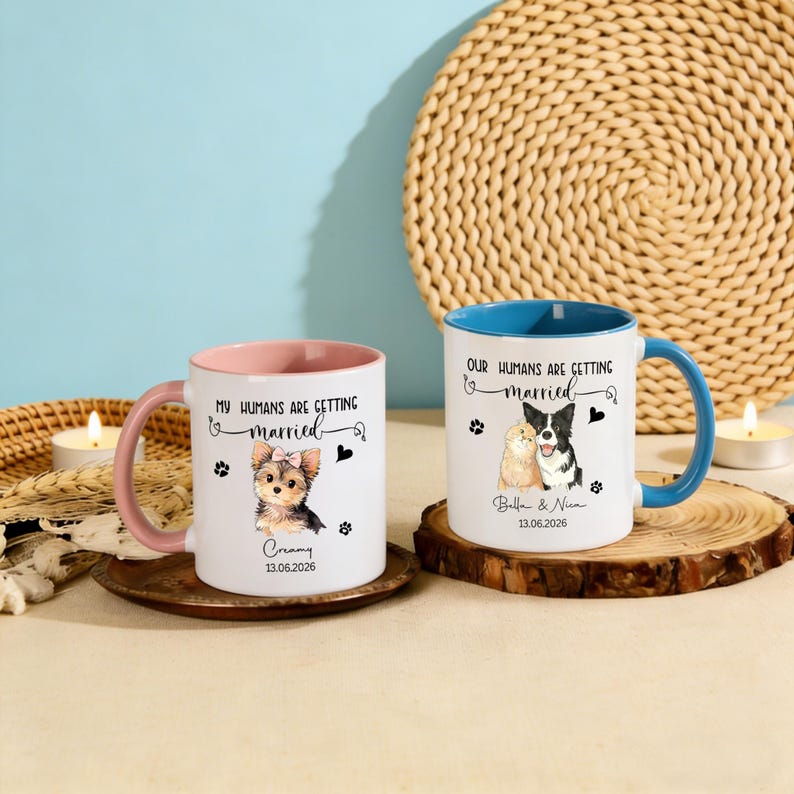My Humans Are Getting Married Mug, Custom Pet Engagement Mug, Dog ...