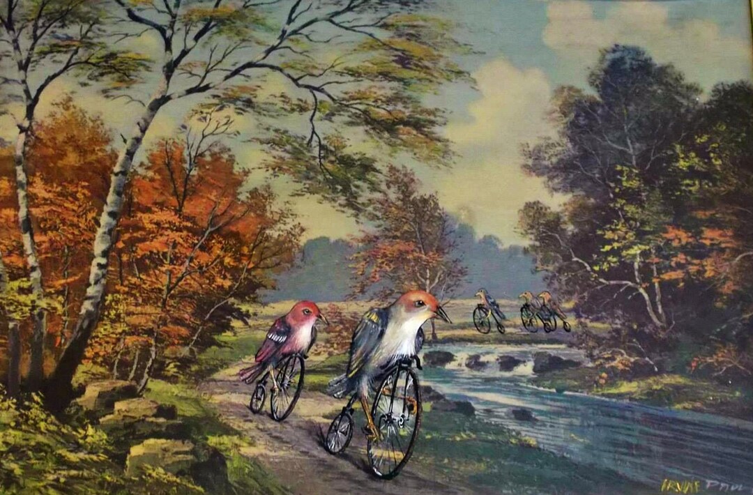 Signed Print 11" X 17" by David Irvine - "approaching the Finch Line ...