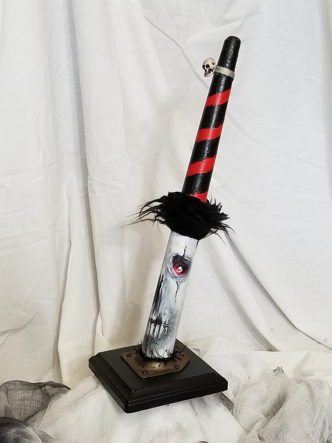 Sculpture Glow in the Dark Ole Red Eye Clown Created From a Salvaged ...