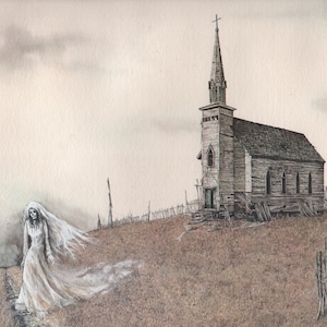 Signed Print 11" X 17" by David Irvine - "ghost Bride" - With White ...