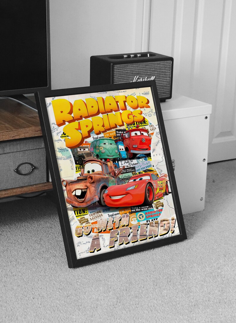 Cars Poster, Mcqueen Poster, Radiator Springs Posters, Cartoon Poster ...