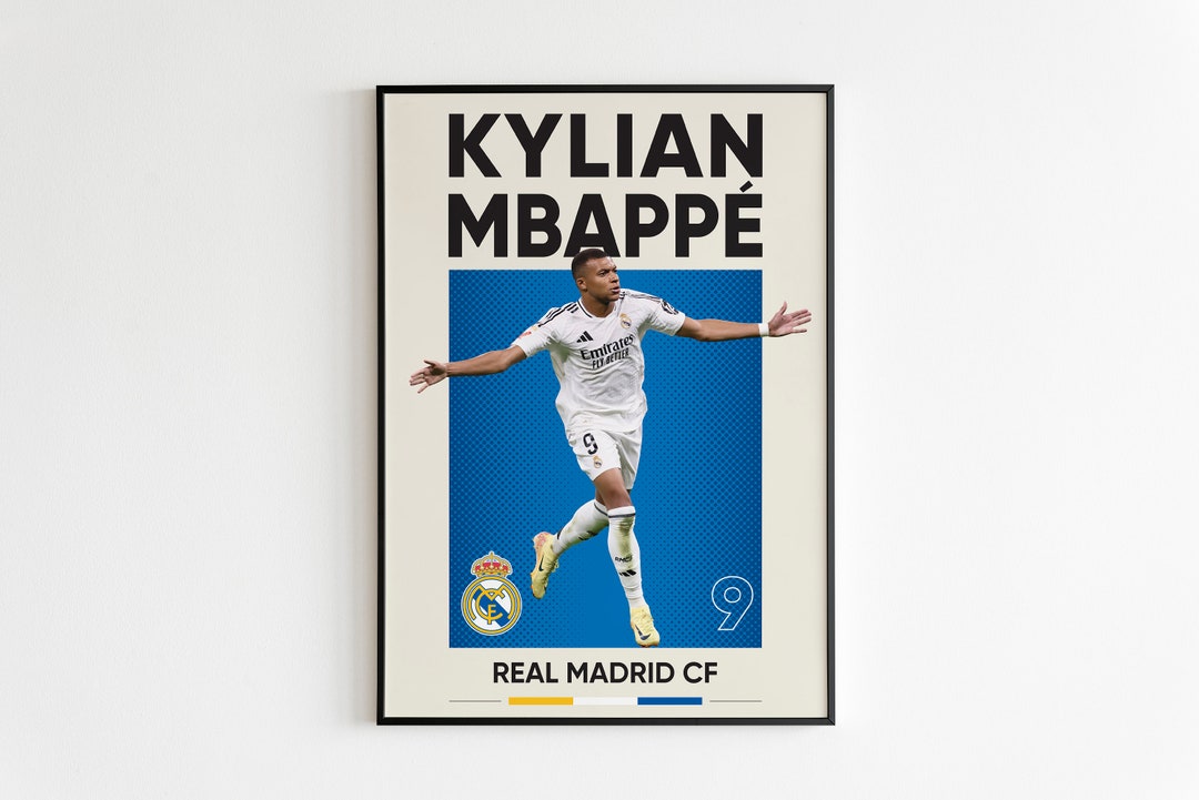 Kylian Mbappe Poster, Kylian Mbappe Real Madrid Poster, Kylian Mbappe ...
