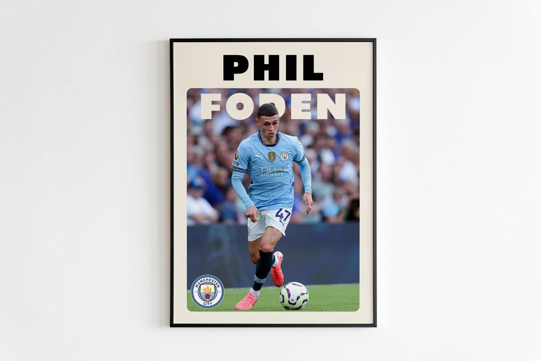 Phil Foden Poster, Phil Foden Manchester City Poster, Phil Foden Art ...