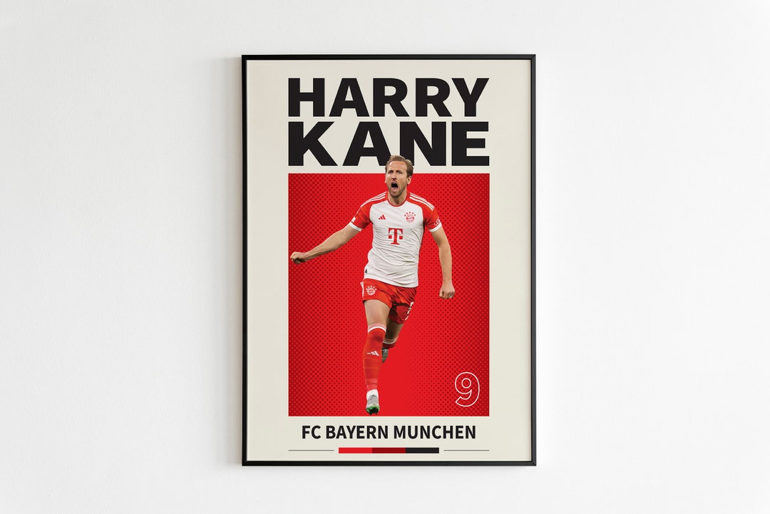 Harry Kane Poster, Bayern Munchen Poster, Bayern Munich Poster, Harry ...