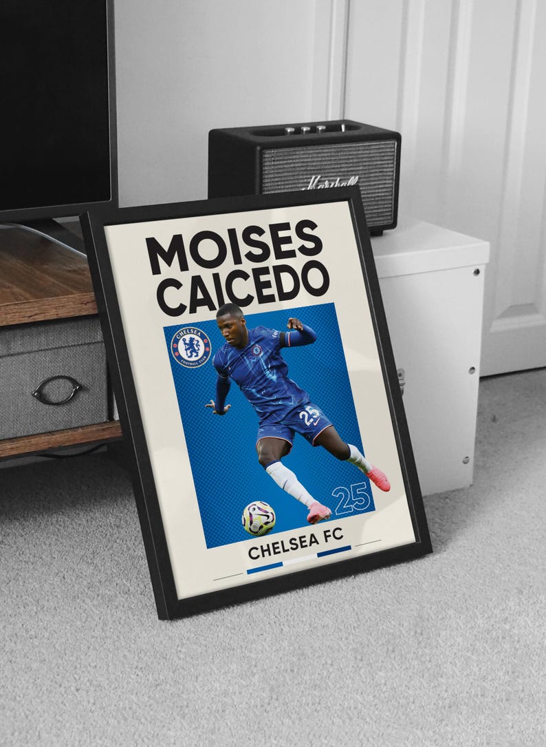 Chelsea FC Poster Bundle Set of 4, Palmer, Caicedo, Madueke, Jackson ...