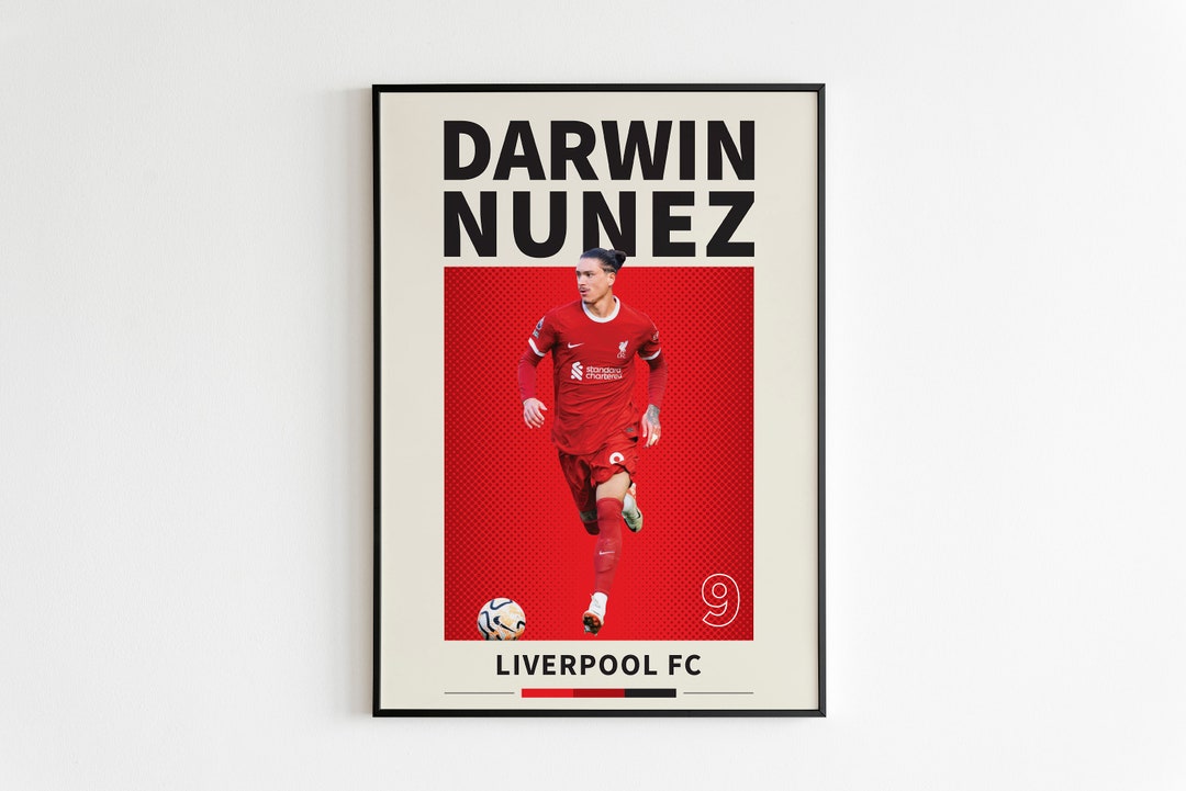 Darwin Nunez Poster, Nunez Poster, Liverpool Football Print, Darwin ...