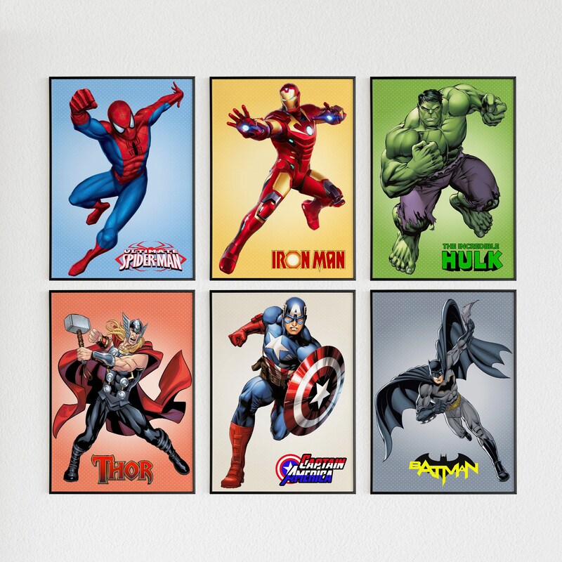 Superhero Wall Art - Etsy