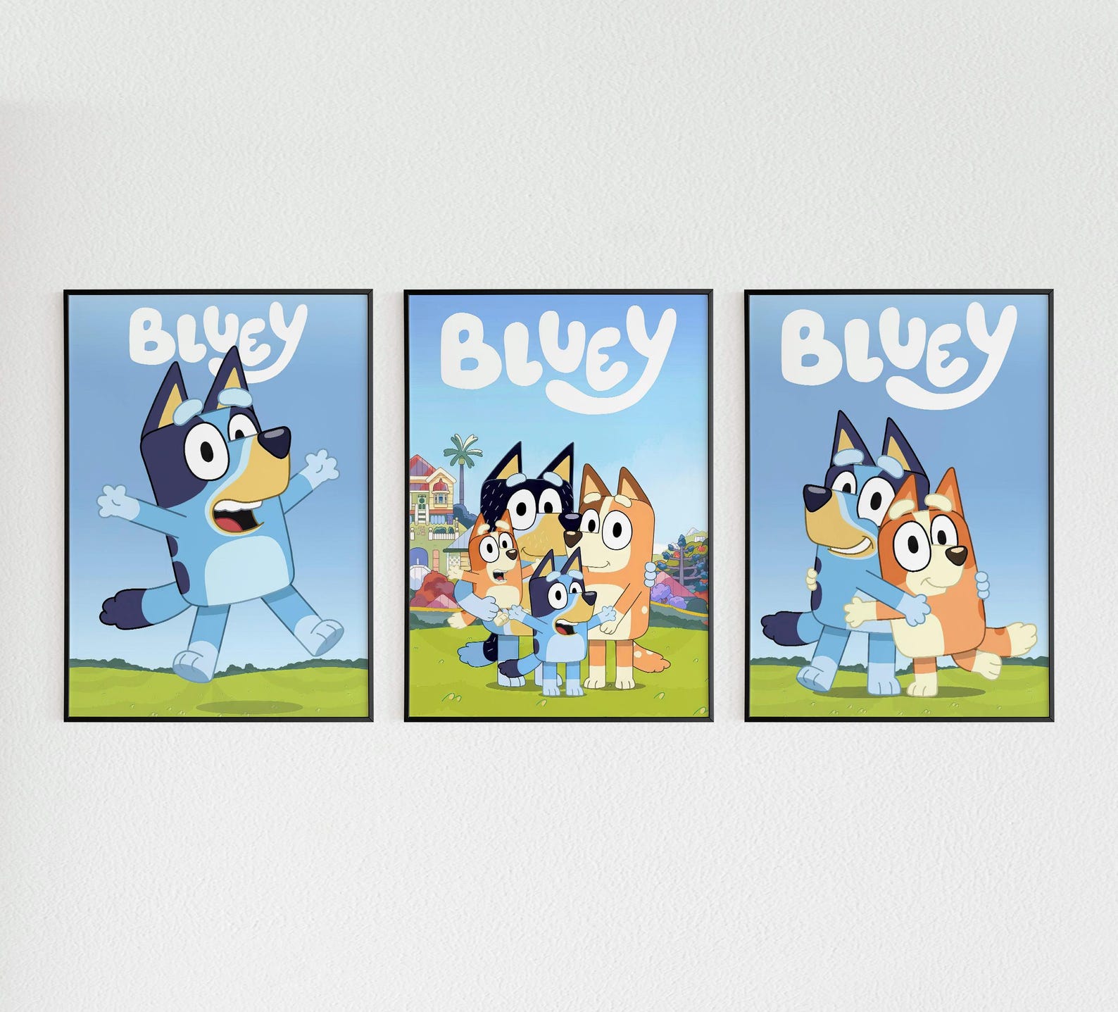 Bluey Poster Set of 3, Bluey Poster, Bluey Art Print, Bluey Wall Art ...