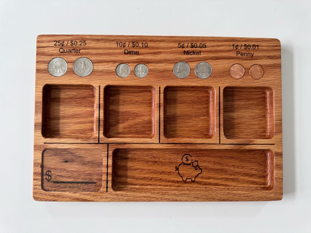Montessori Wooden Money Sorting Board Educational Coin Organizer for ...