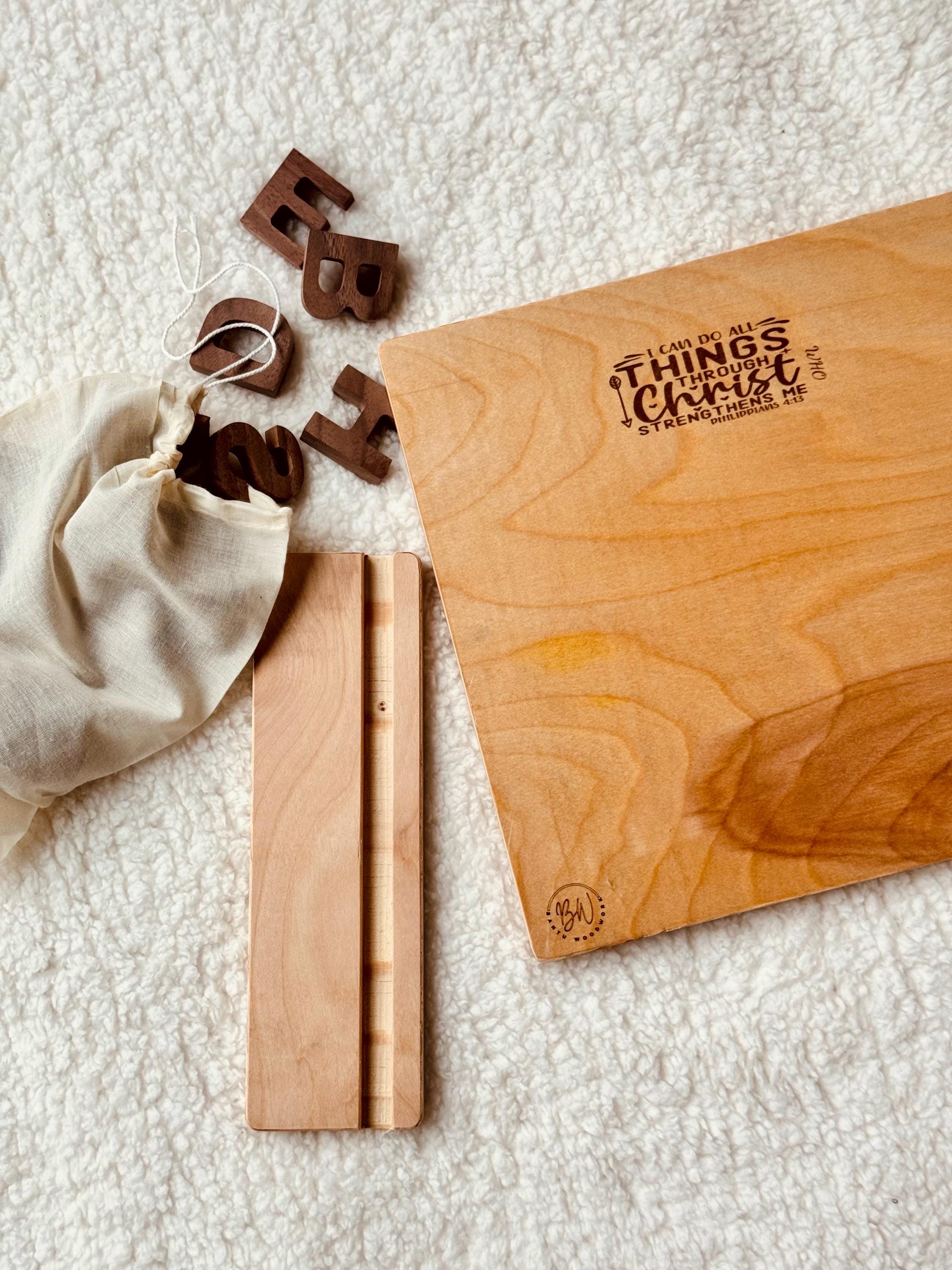 Natural Wood Alphabet Puzzle Montessori Learning Educational Toy ...