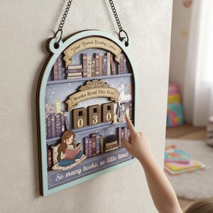 Personalized Book Tracker Sign, Custom Reading Tracker, Library Decor ...
