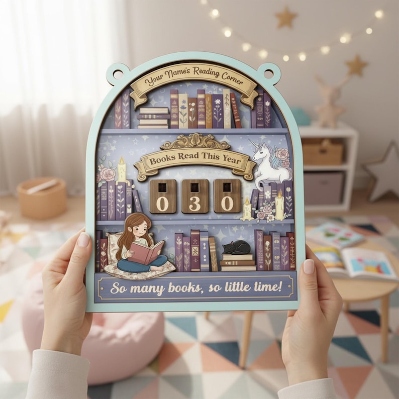 Personalized Book Tracker Sign, Custom Reading Tracker, Library Decor ...