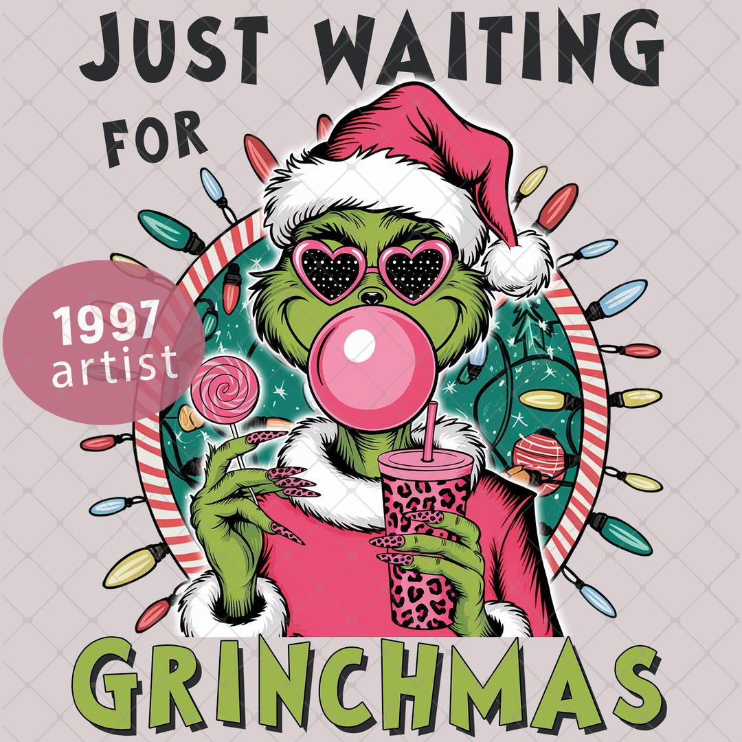 Just Waiting for Christmas Grinch Women Png, Funny Grinch Christmas Png ...