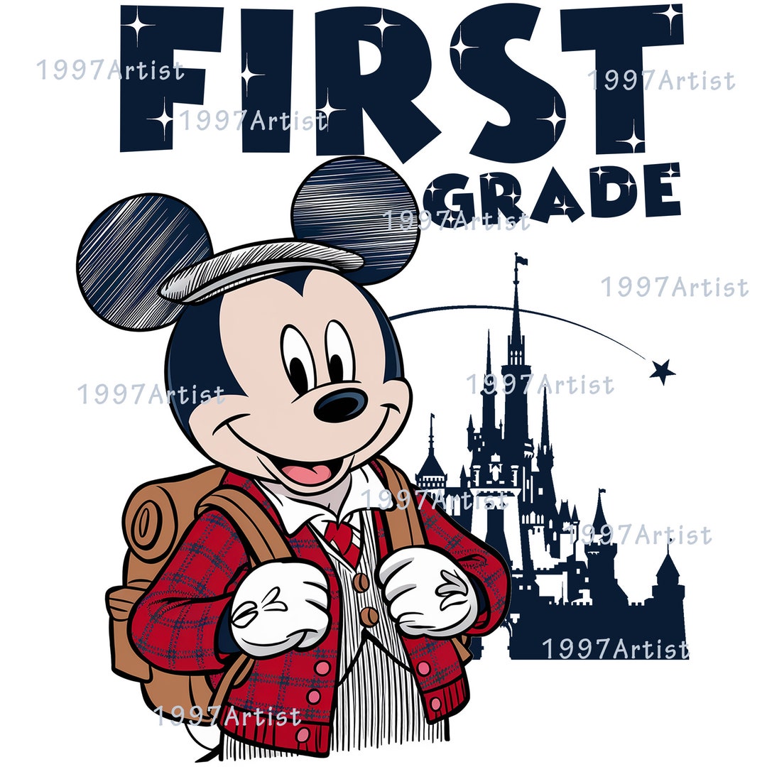 Retro Mickeyy Mouse Back to School Bundle, Hello First Grade Png, First ...