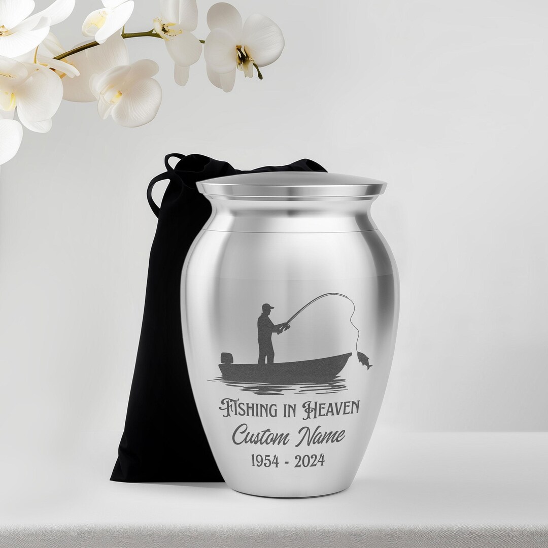 Personalized Fishing Mini Urns Stainless Steel Decorative Keepsake Urn ...